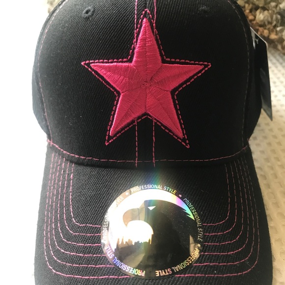 Accessories | Nwt Pink And Black Star Baseball Cap Mesh Sides | Poshmark